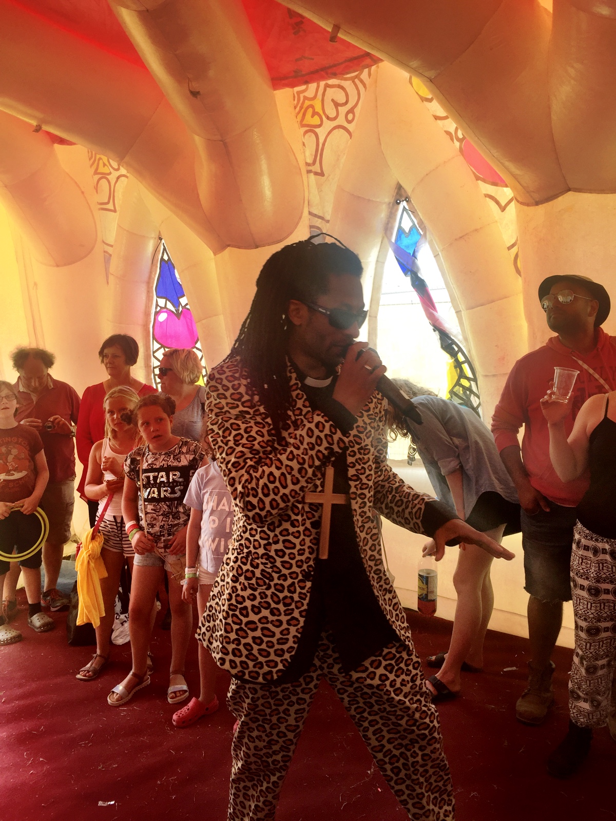 Camp Bestival 2016 Inflatable Church wedding mc - Babes About Town